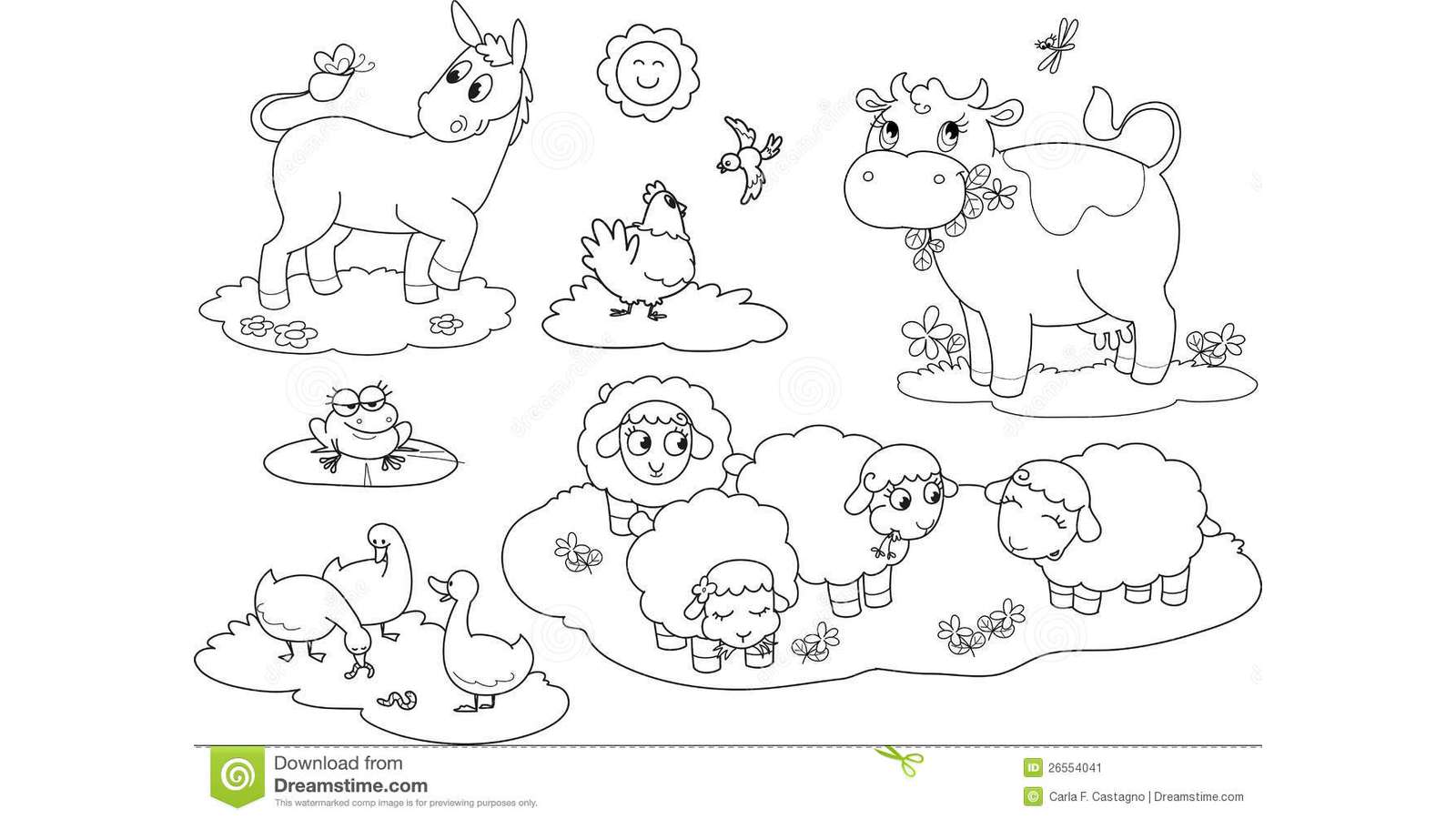 Dibujo de Animales de granja para colorear y pintar #194