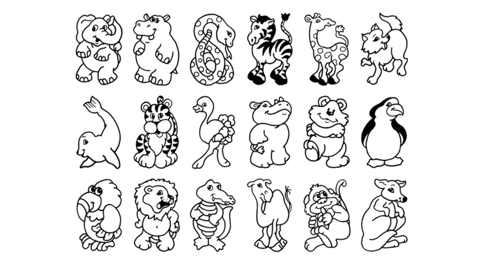 Dibujo de Animales salvajes / de la selva para colorear y pintar #624