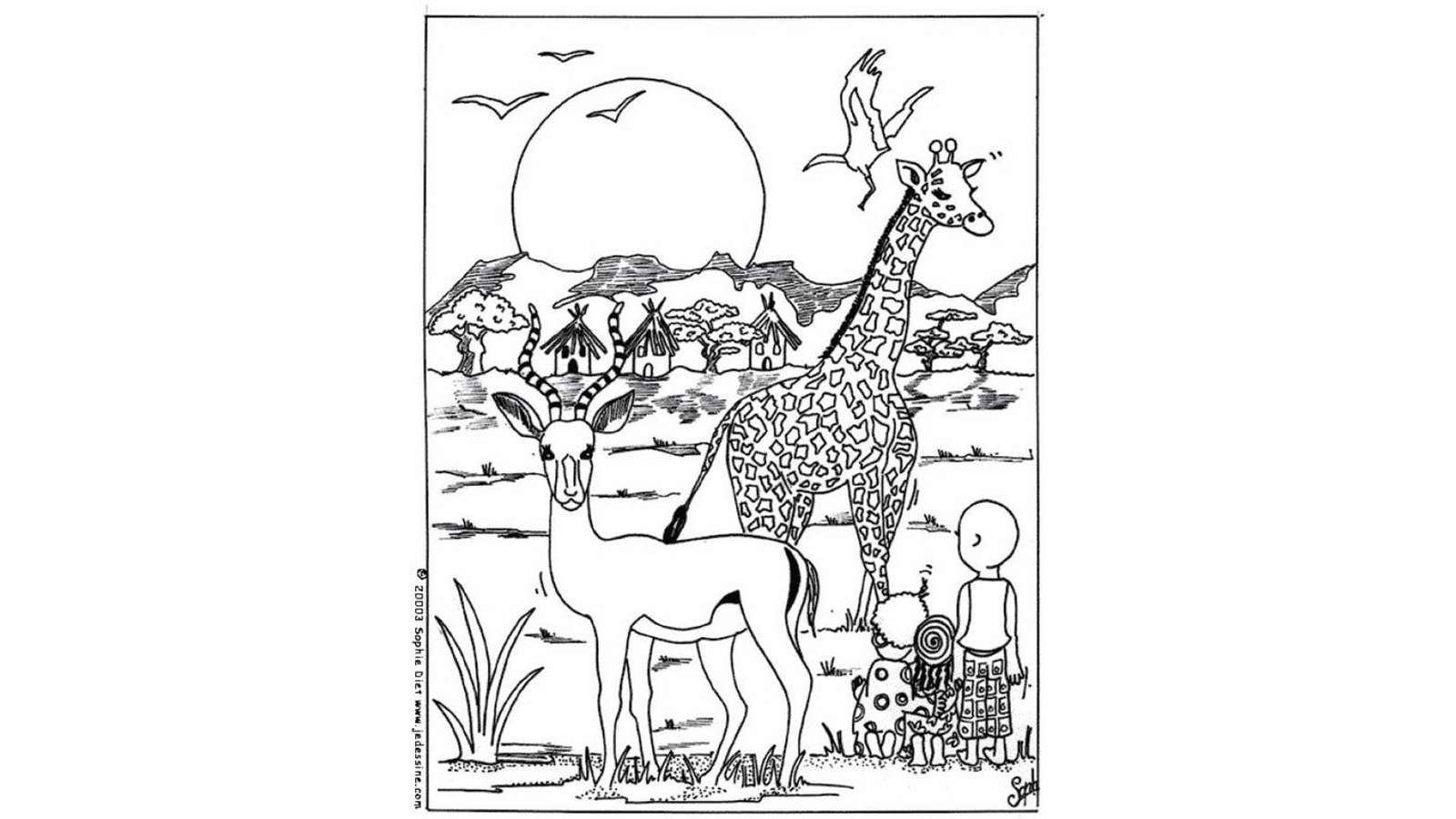 Dibujo de Animales salvajes / de la selva para colorear y pintar #635