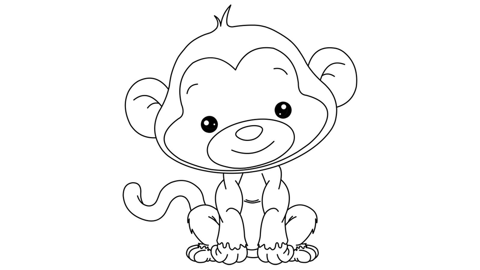 Dibujo de Mono para colorear y pintar #6666