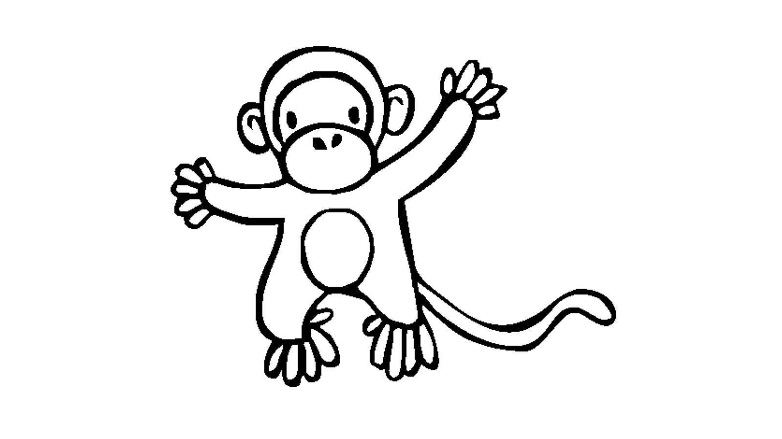 Dibujo de Mono para colorear y pintar #6699