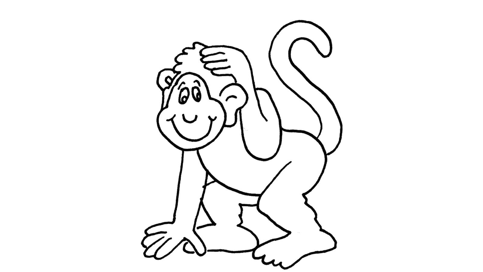 Dibujo de Mono para colorear y pintar #6710