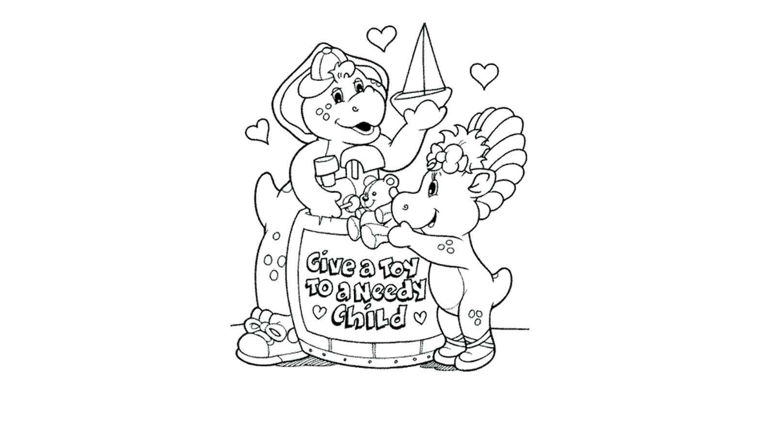 Dibujo de Barney y sus amigos para colorear y pintar #11377