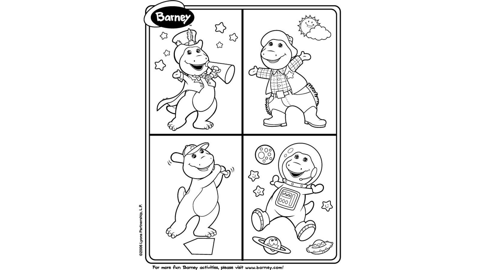 Dibujo de Barney y sus amigos para colorear y pintar #11395