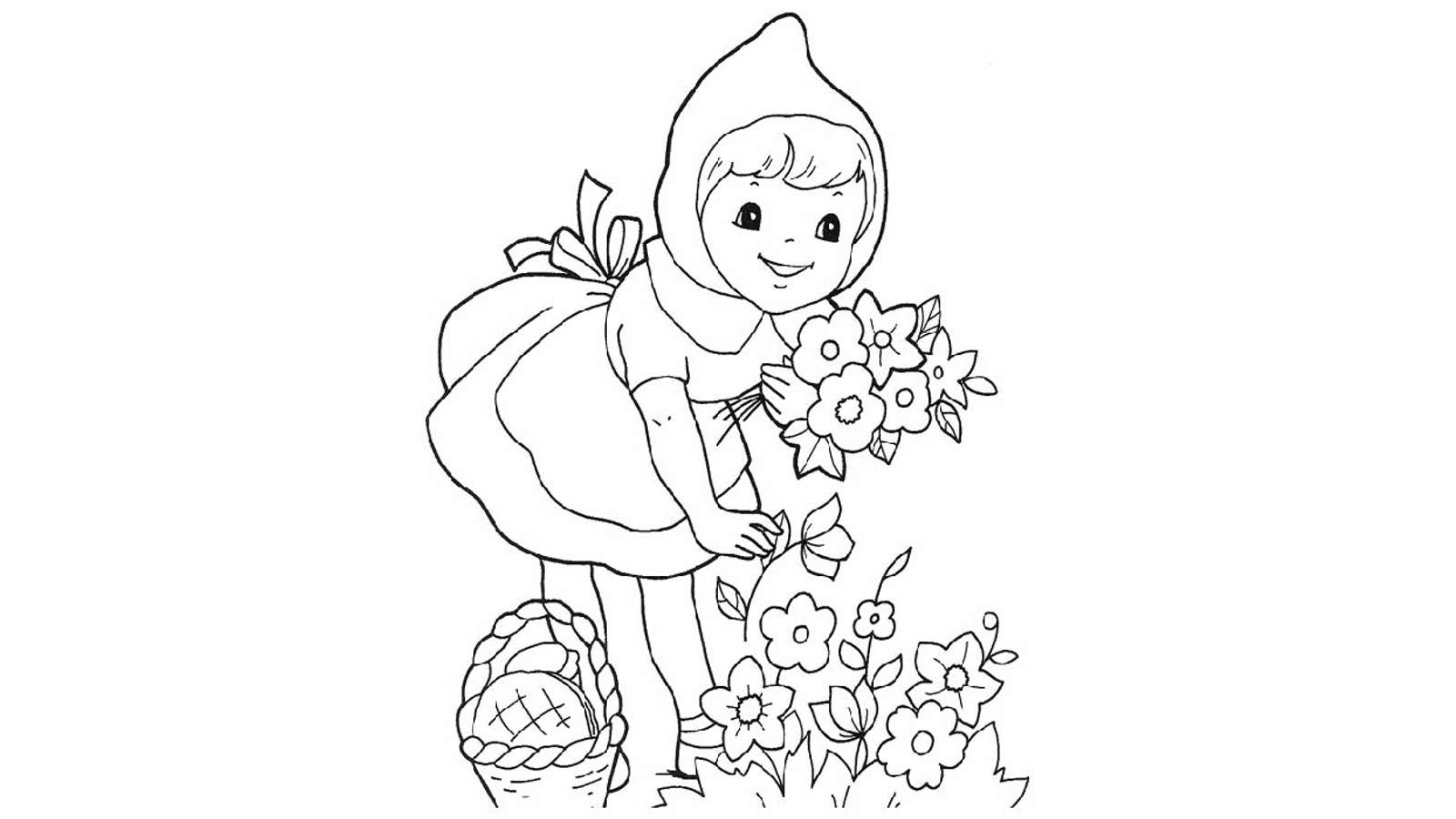 Dibujo de Caperucita Roja para colorear y pintar #15936