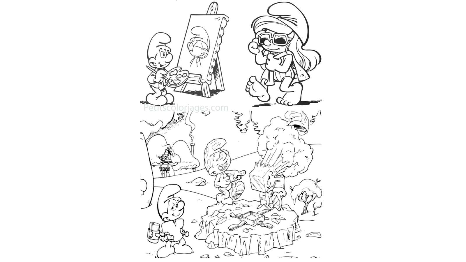 Dibujo de Los Pitufos para colorear y pintar #18705