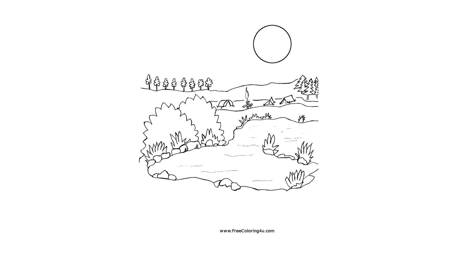 Dibujo de Lago para colorear y pintar #27997