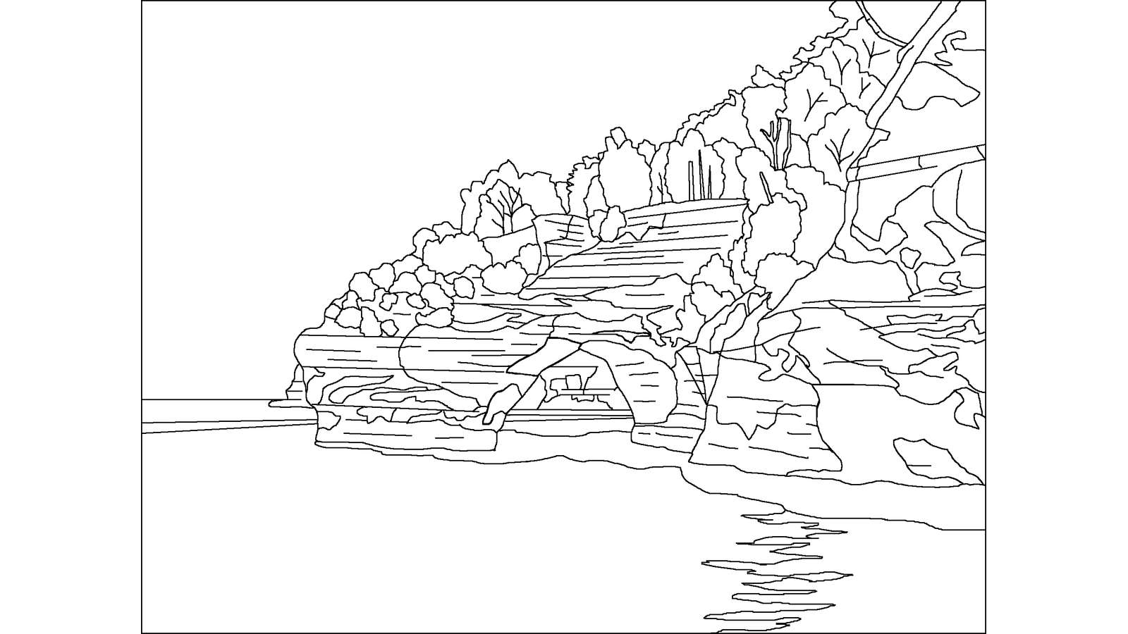 Dibujo de Lago para colorear y pintar #28011
