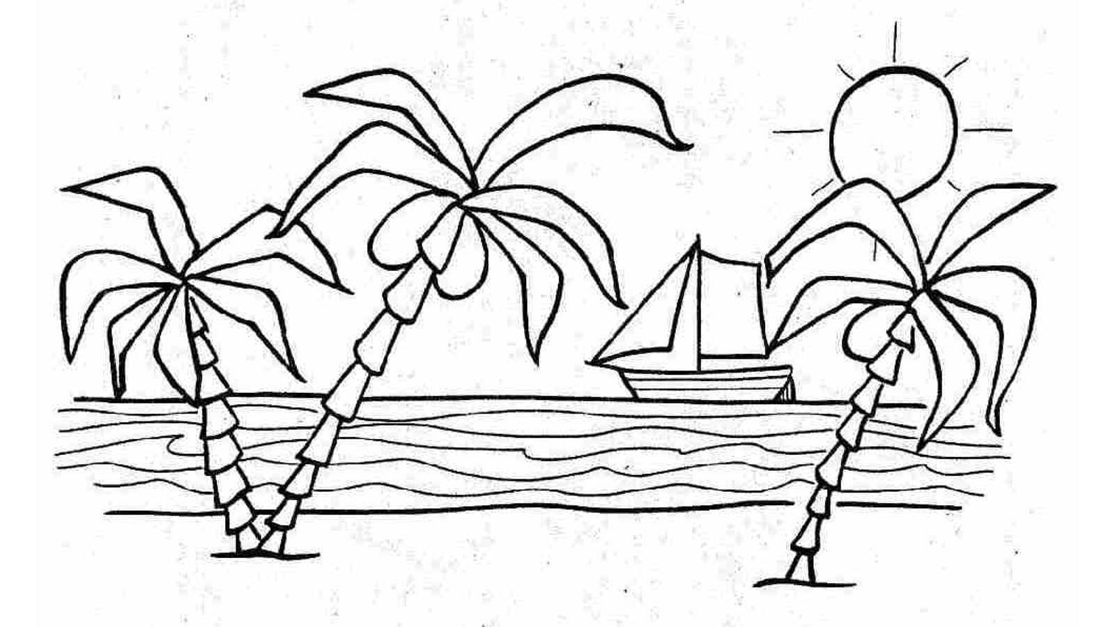 Dibujo de Playa para colorear y pintar #28804
