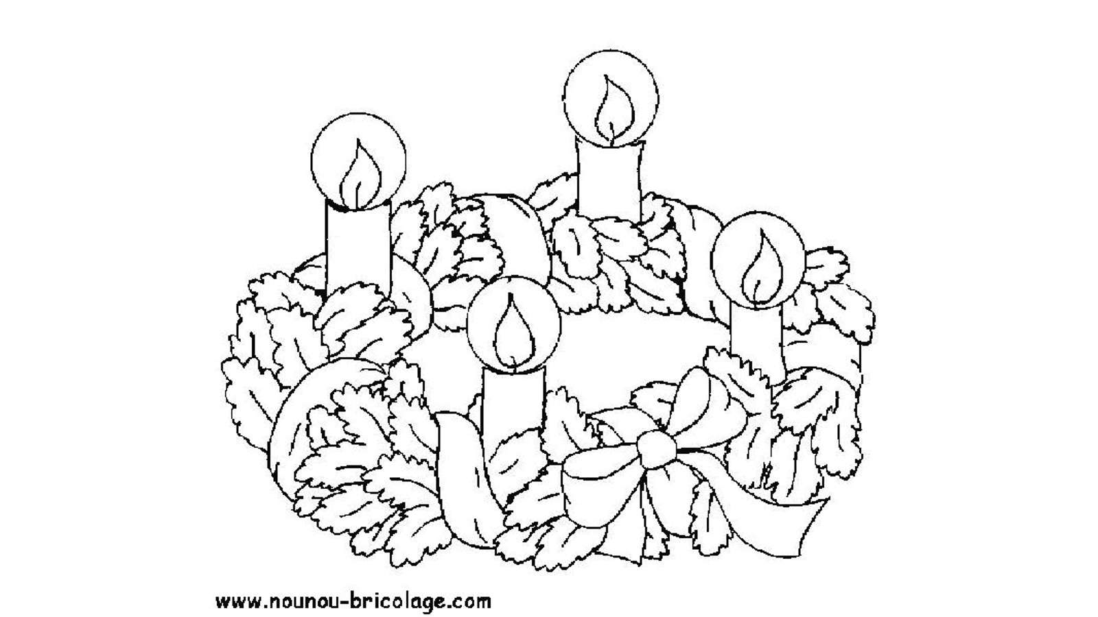 Dibujo de Corona de Navidad para colorear y pintar #30537