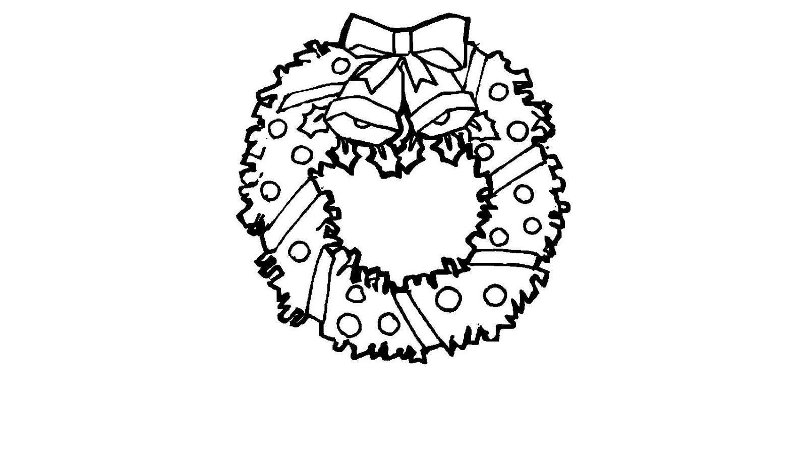 Dibujo de Corona de Navidad para colorear y pintar #30539