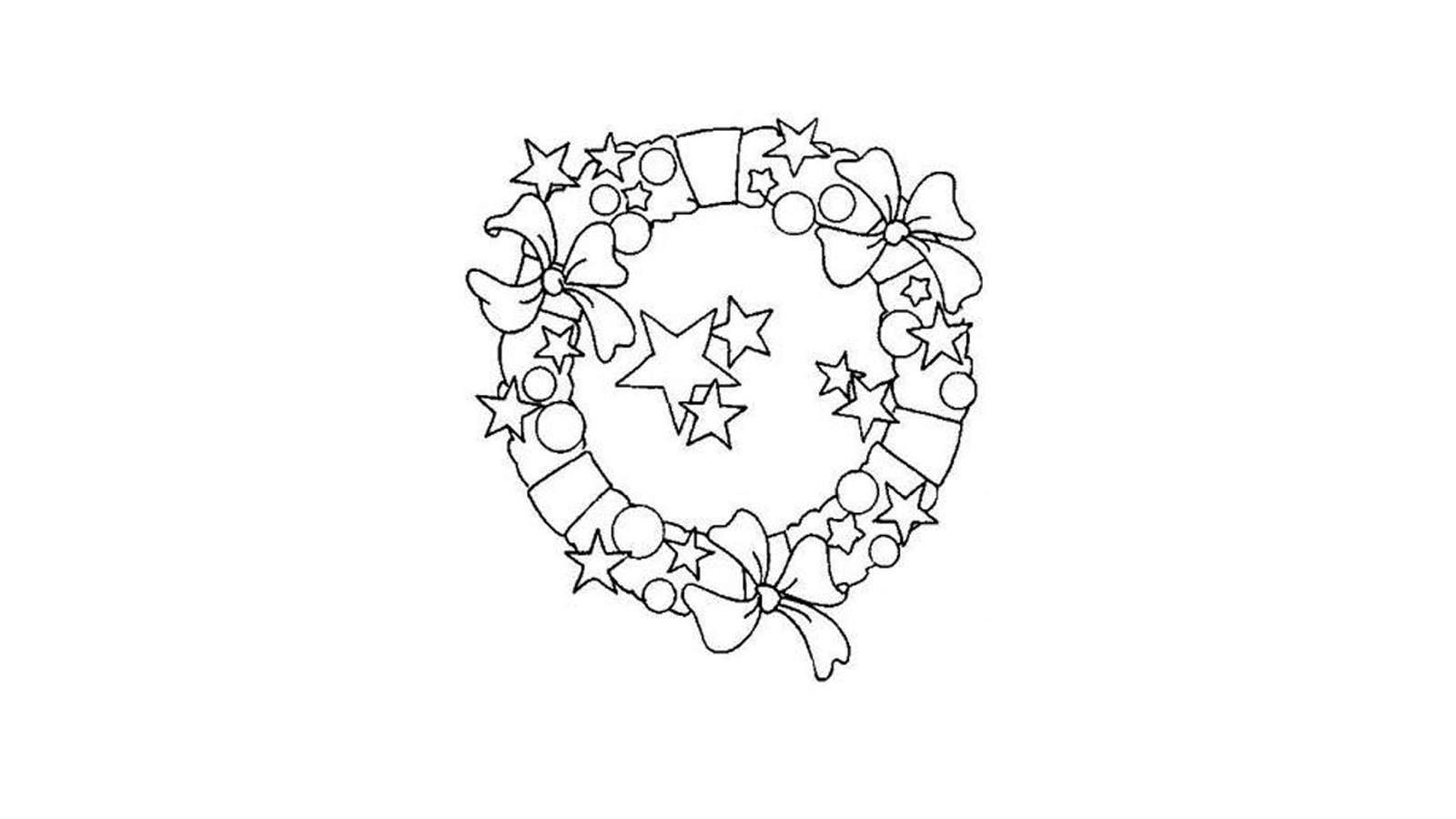 Dibujo de Corona de Navidad para colorear y pintar #30541