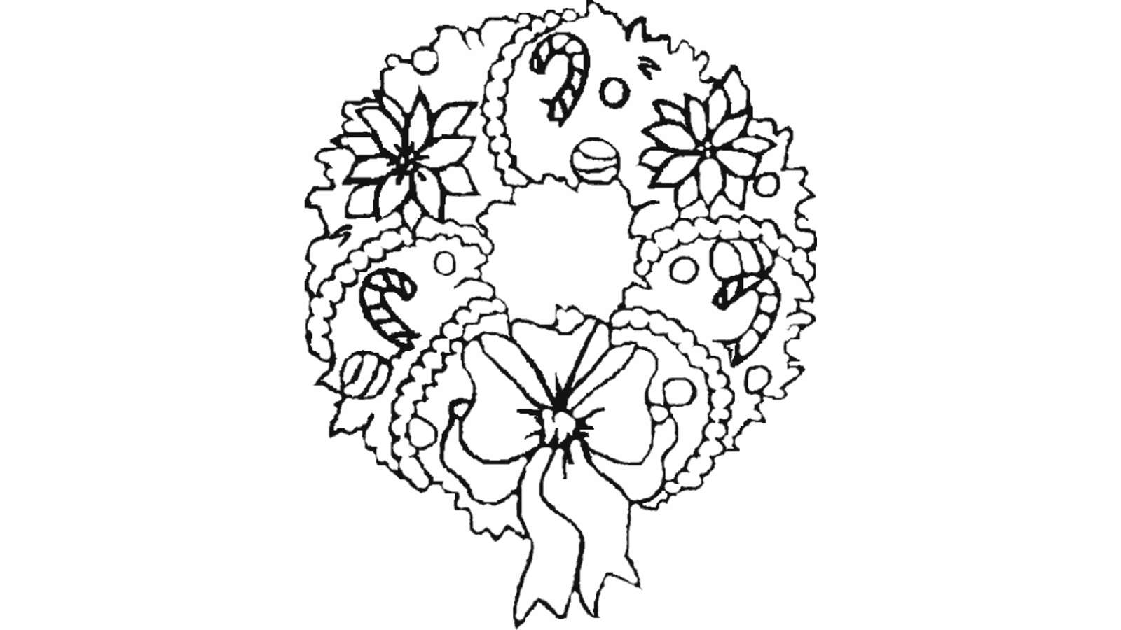 Dibujo de Corona de Navidad para colorear y pintar #30548