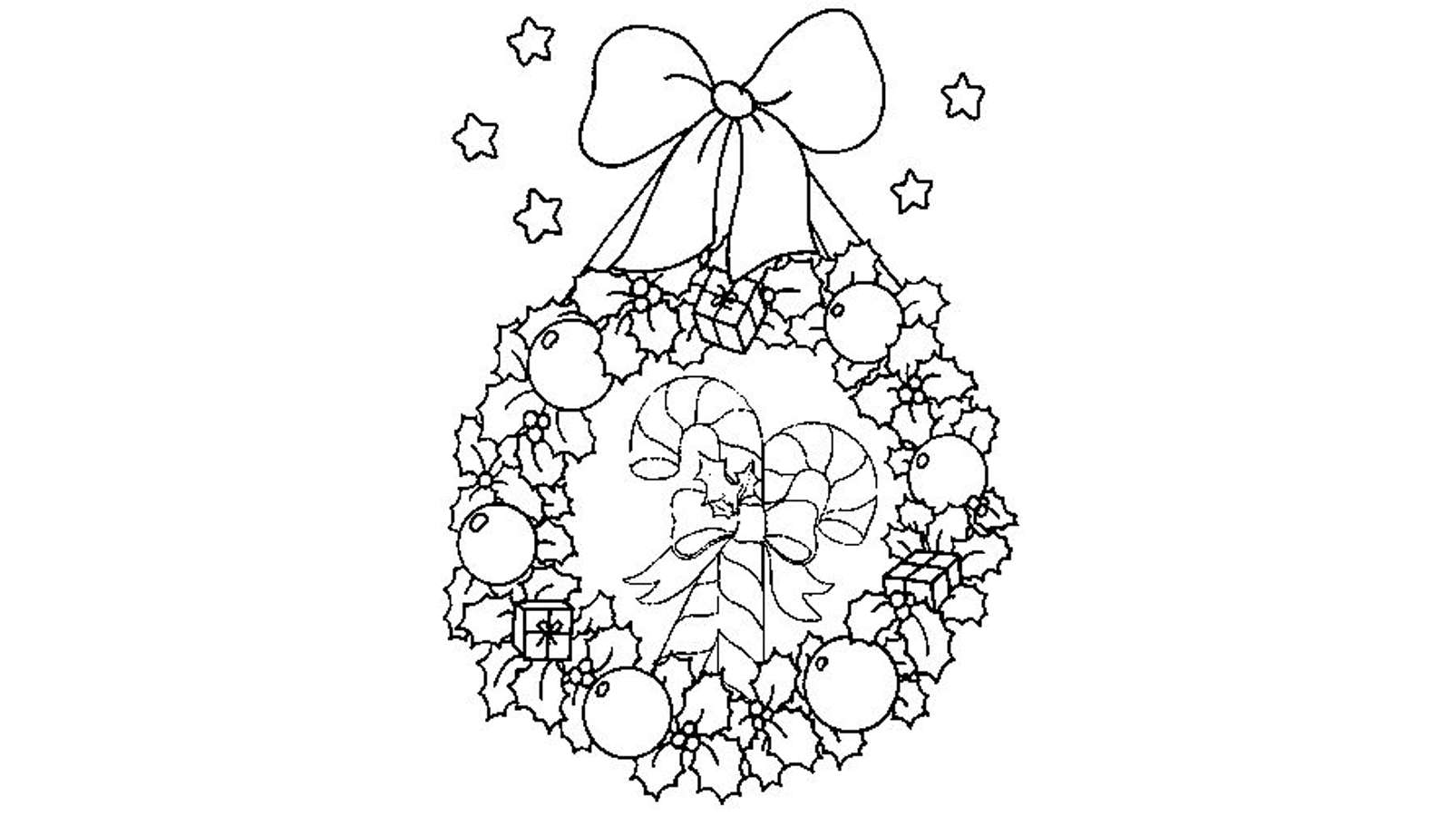 Dibujo de Corona de Navidad para colorear y pintar #30550