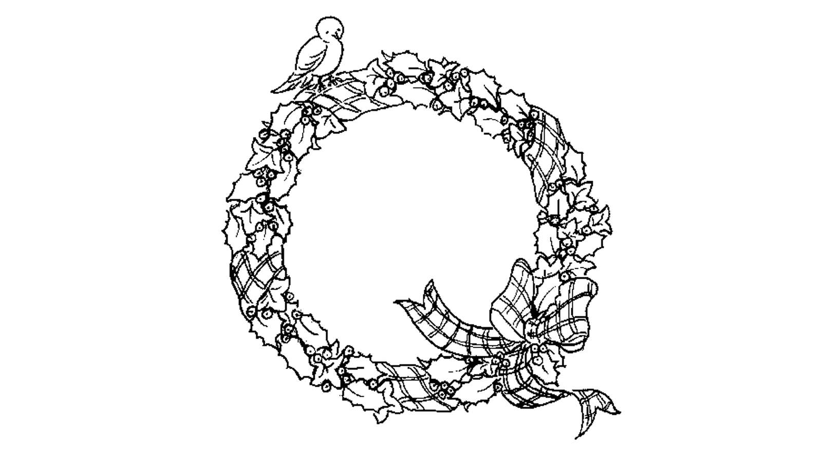 Dibujo de Corona de Navidad para colorear y pintar #30553