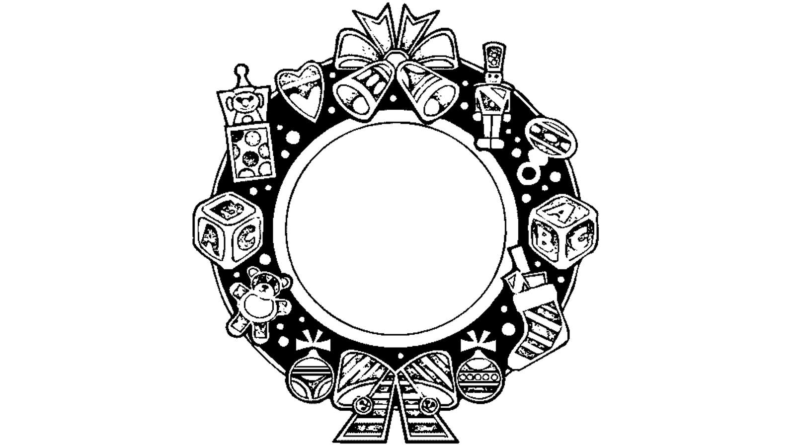 Dibujo de Corona de Navidad para colorear y pintar #30555