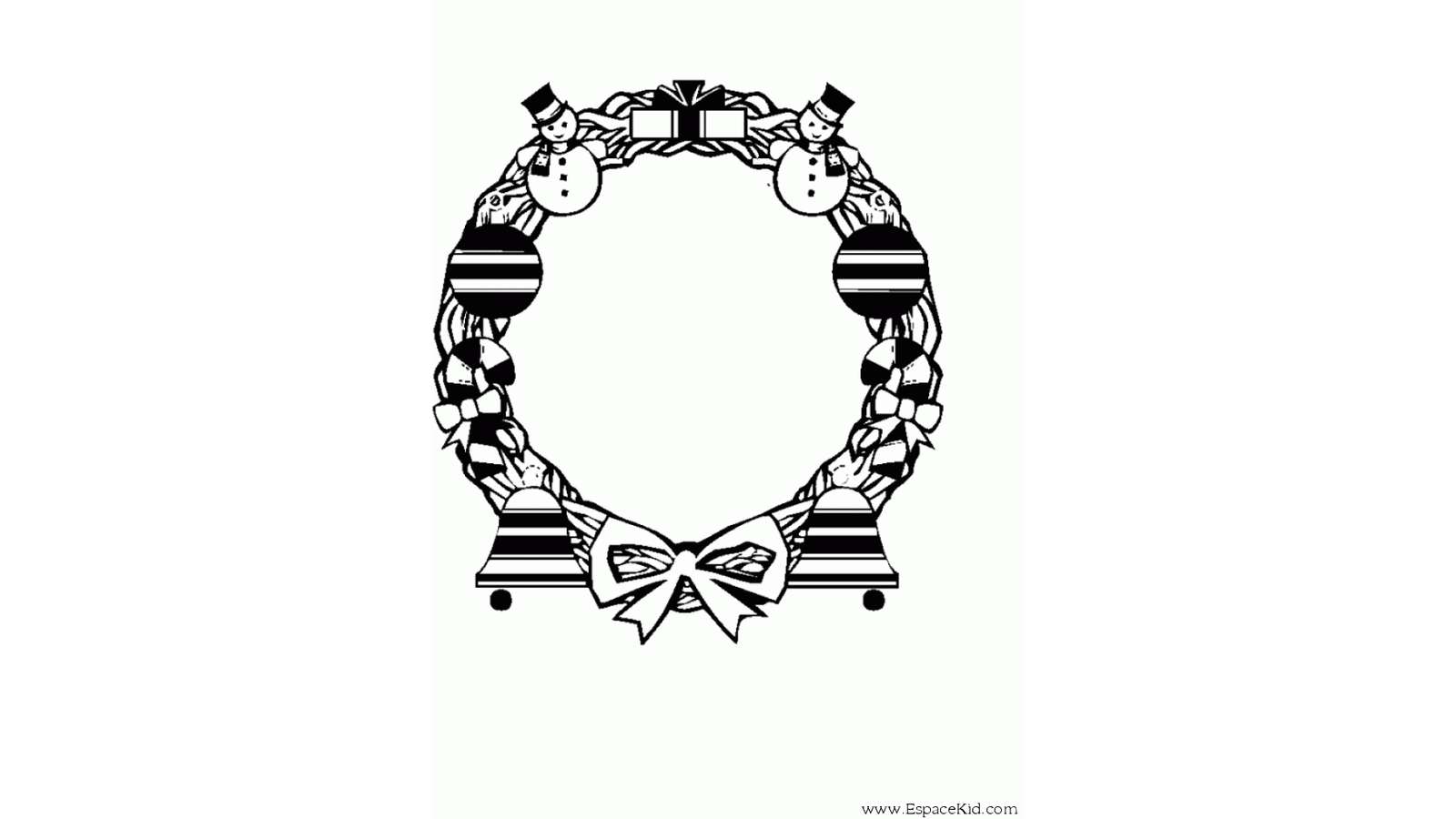 Dibujo de Corona de Navidad para colorear y pintar #30559