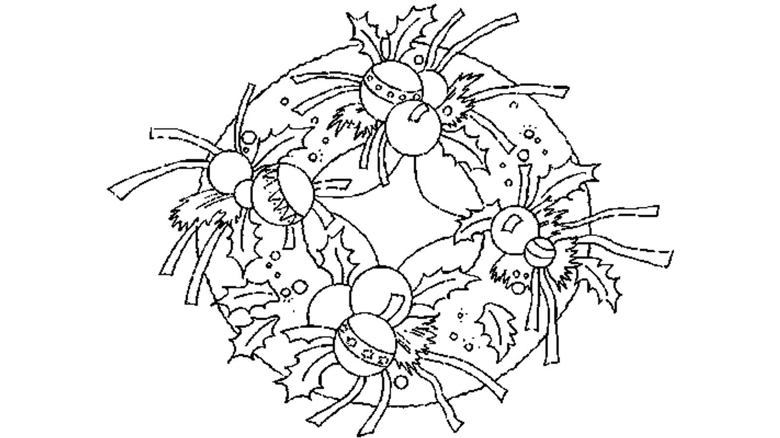Dibujo de Corona de Navidad para colorear y pintar #30568