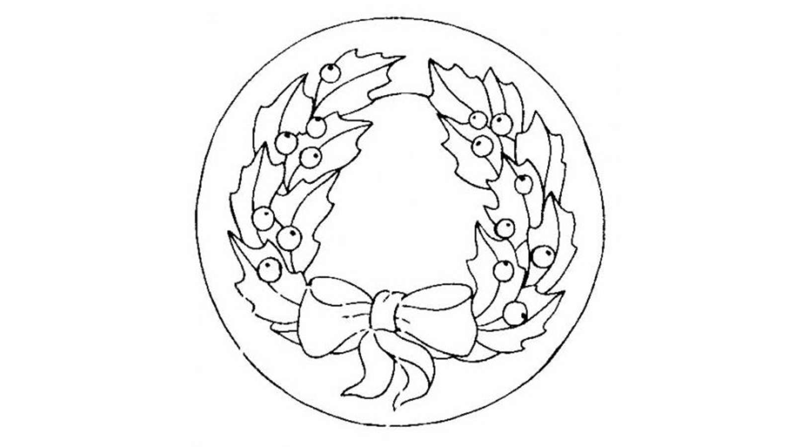 Dibujo de Corona de Navidad para colorear y pintar #30571