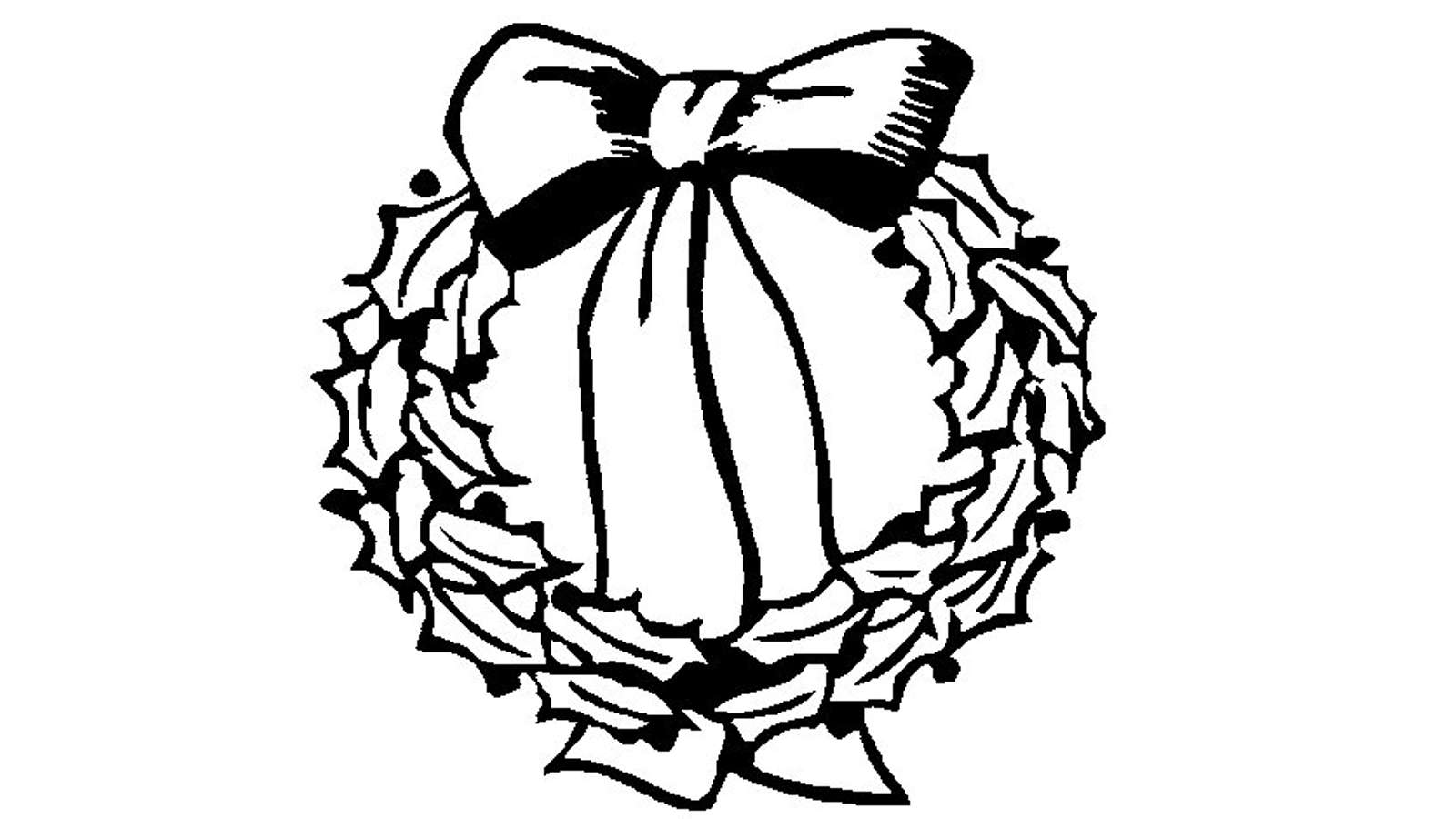 Dibujo de Corona de Navidad para colorear y pintar #30582