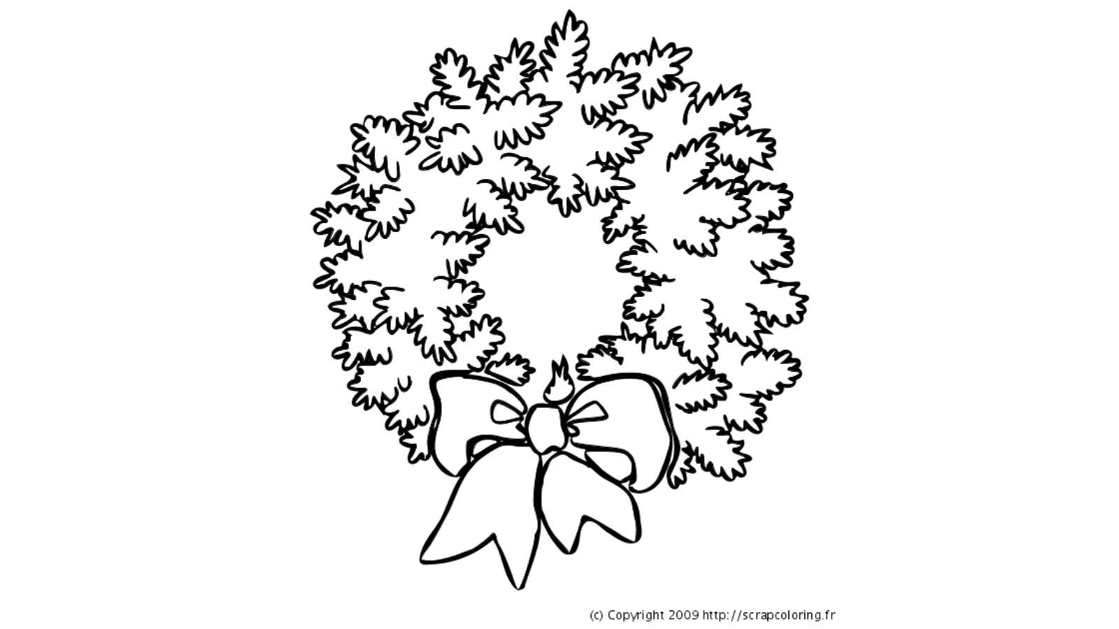 Dibujo de Corona de Navidad para colorear y pintar #30530