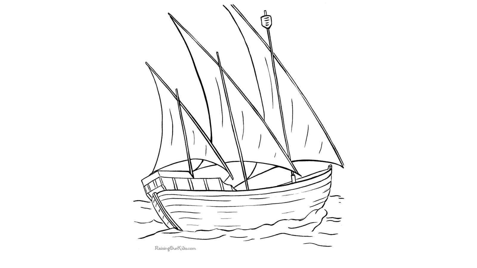Dibujo De Barco De Vela Para Colorear Y Pintar 51200
