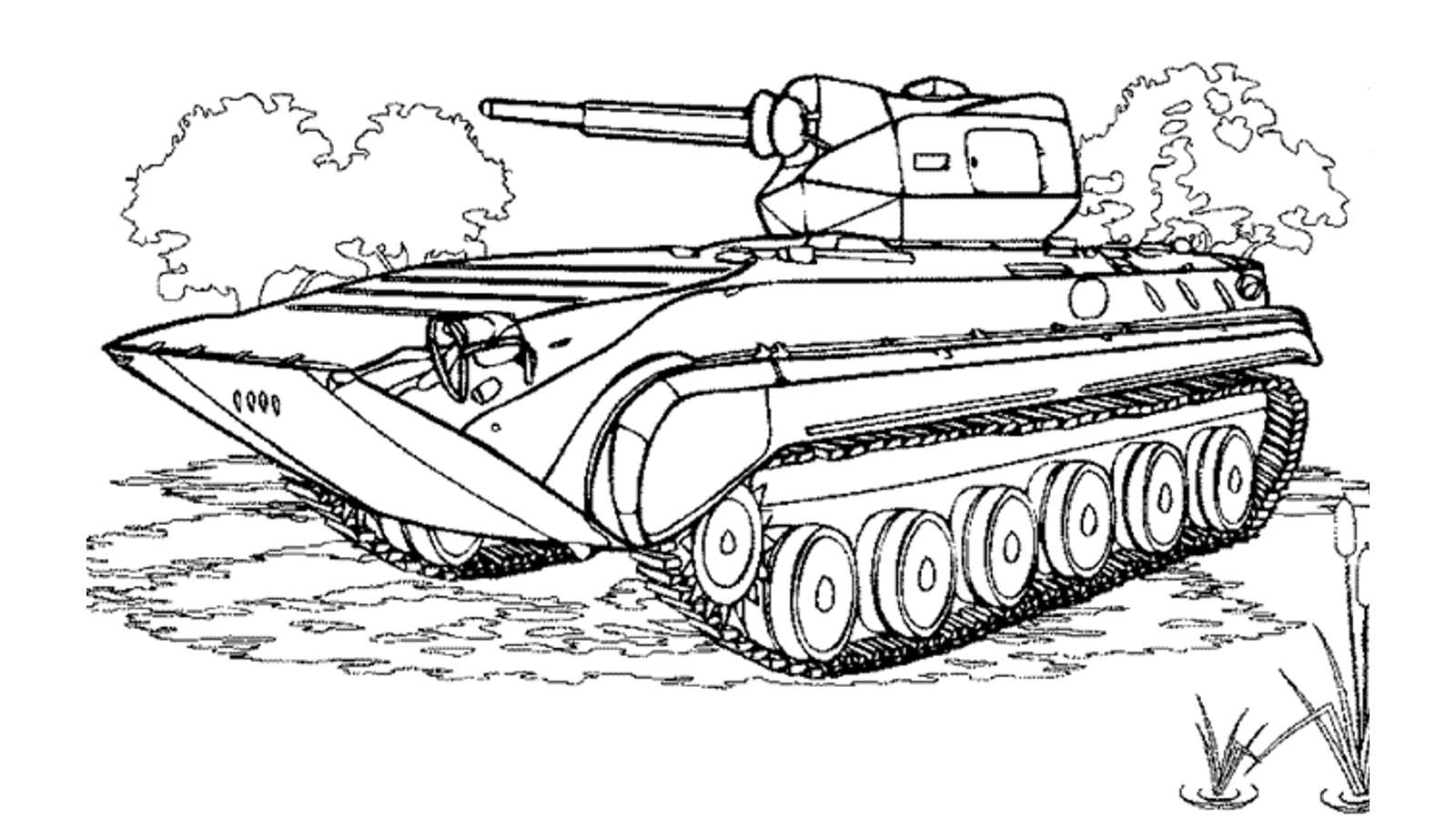 Dibujo de Tanque para colorear y pintar #51834