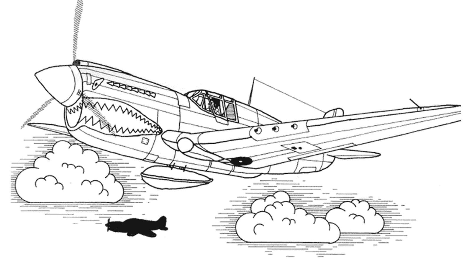 Dibujo de Avión de combate para colorear y pintar #52266