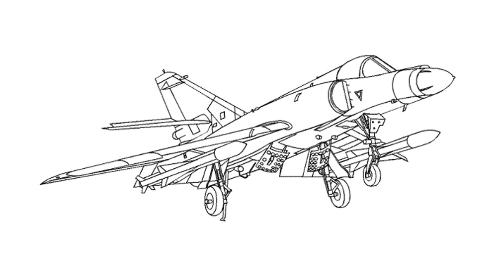 Dibujo de Avión de combate para colorear y pintar #52288