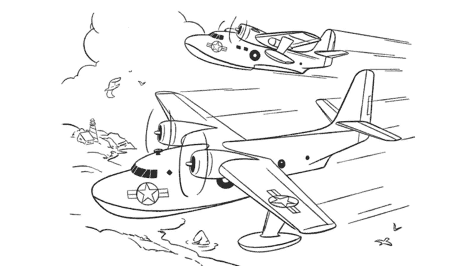Dibujo de Avión de combate para colorear y pintar #52313