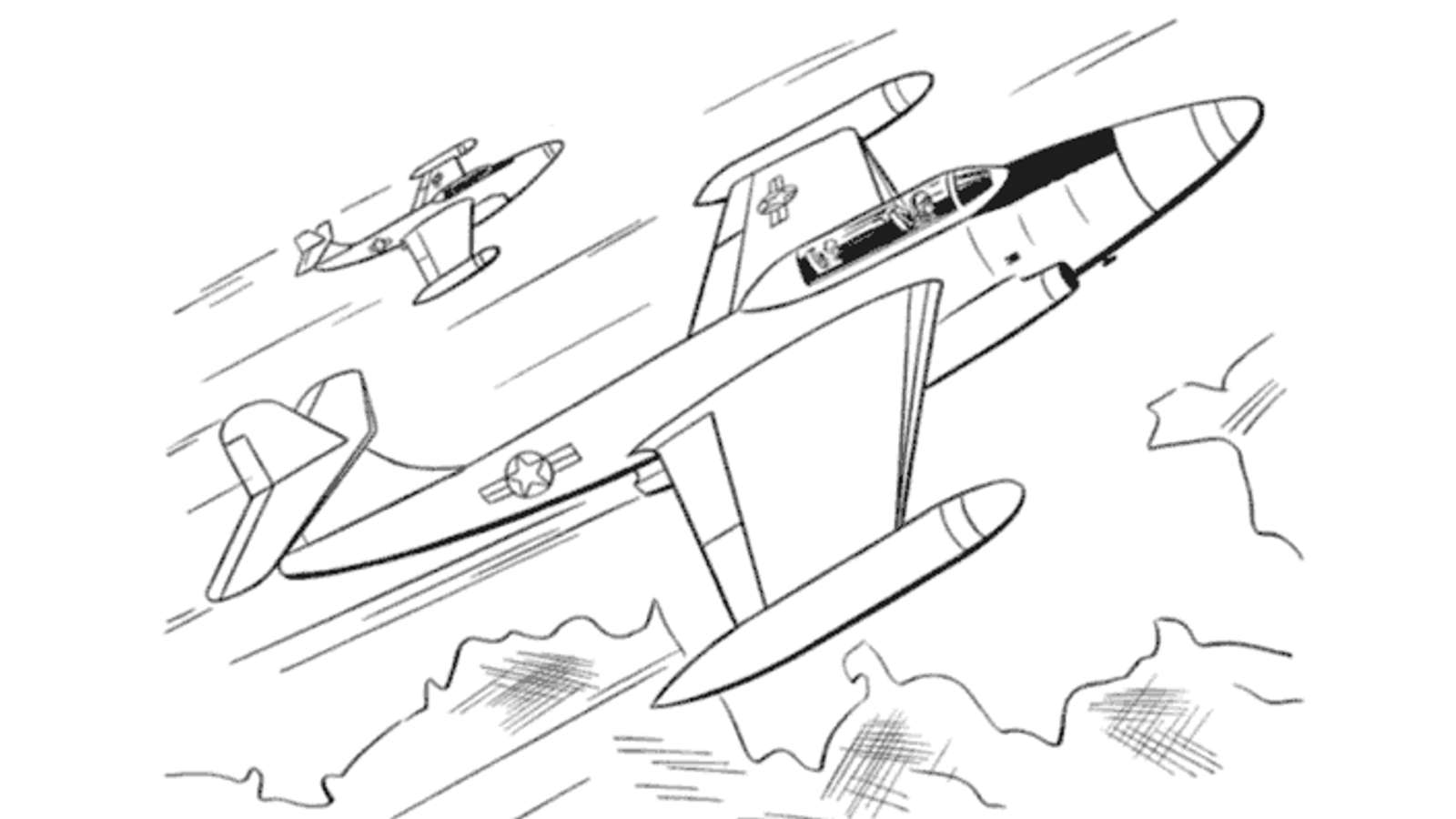 Dibujo de Avión de combate para colorear y pintar #52316