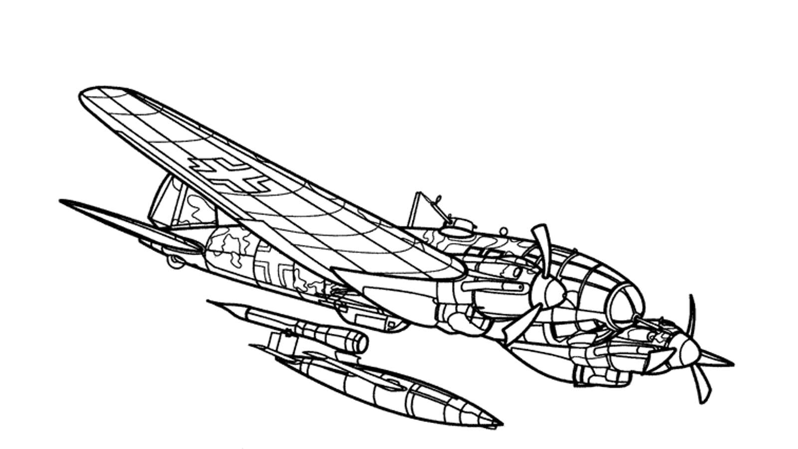 Dibujo de Avión de combate para colorear y pintar #52317