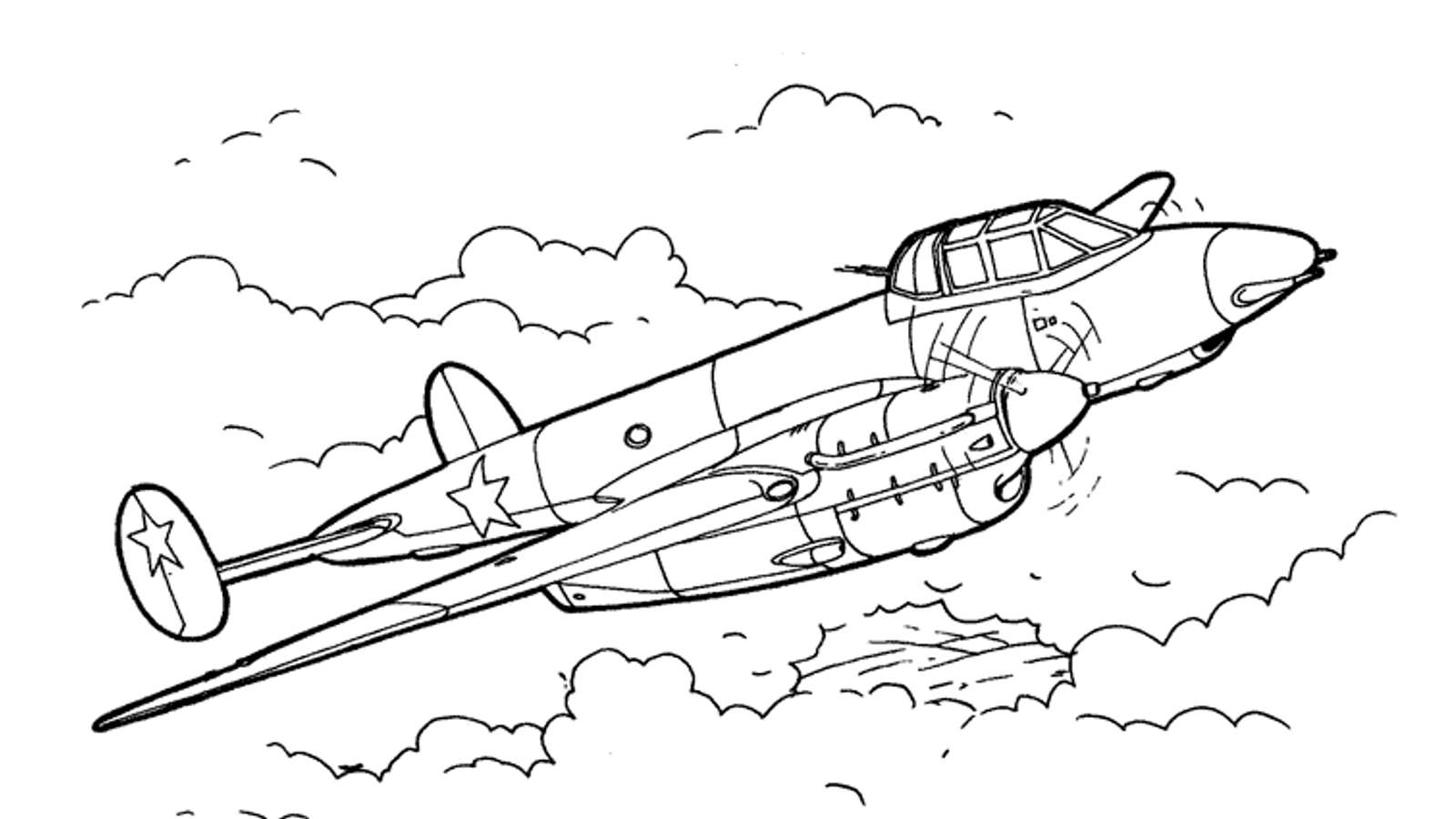 Dibujo de Avión de combate para colorear y pintar #52318