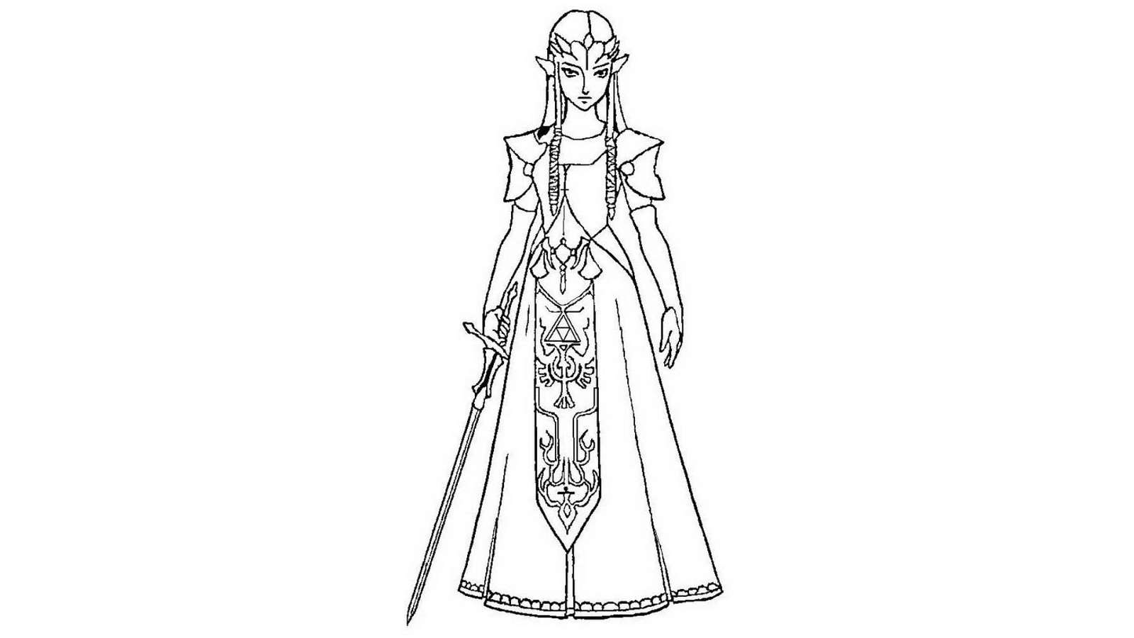 Dibujo de Zelda para colorear y pintar #53459