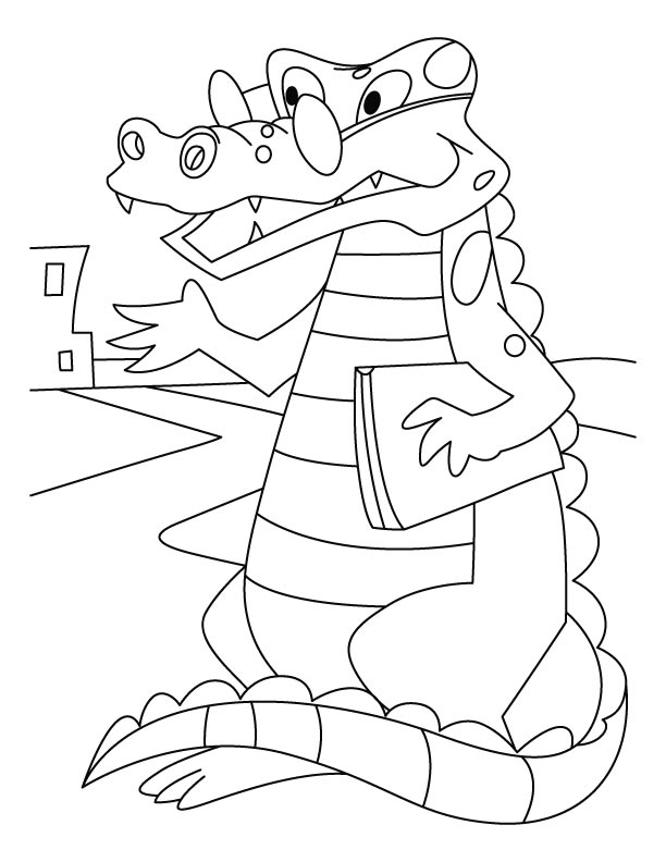 Dibujo de Cocodrilo para colorear y pintar #2882