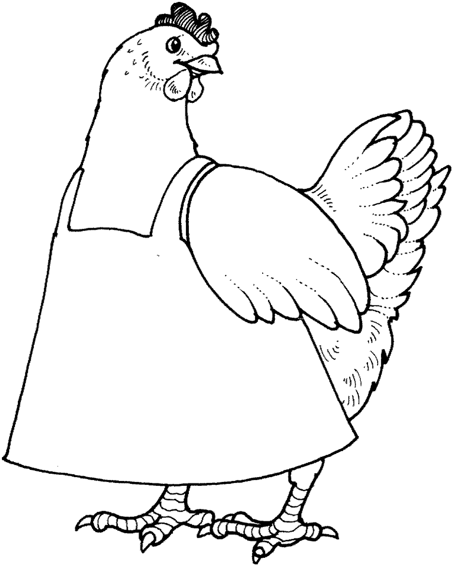 Dibujo de Gallina para colorear y pintar #4014