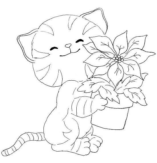 Dibujo de Gato para colorear y pintar #4348