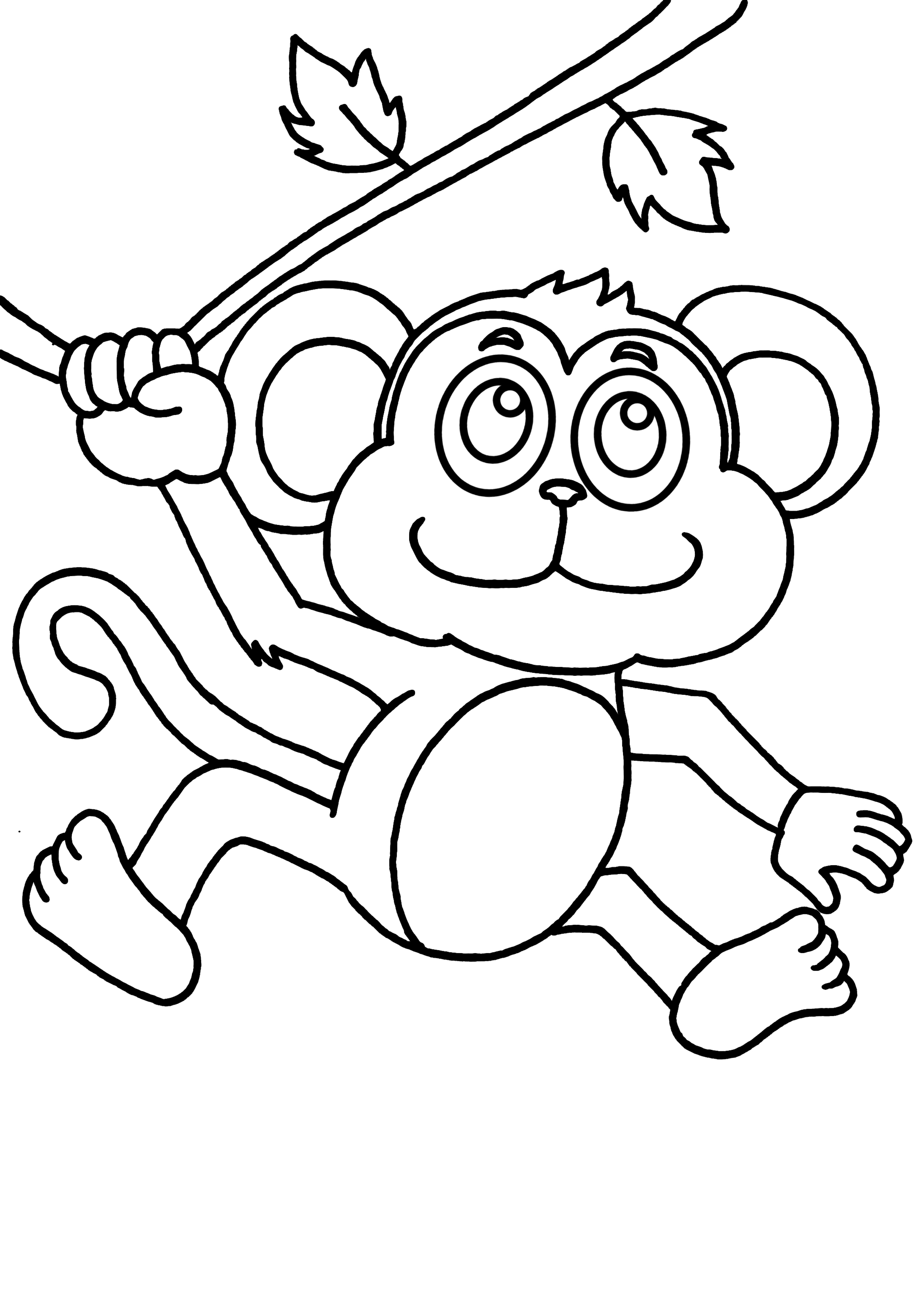 Dibujo de Mono para colorear y pintar #6679