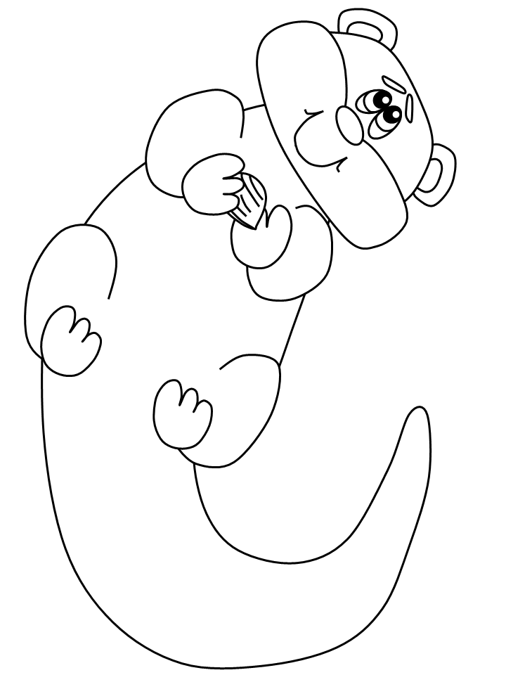 Dibujo de Nutria para colorear y pintar #7003