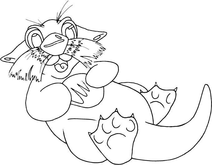 Dibujo de Nutria para colorear y pintar #7004