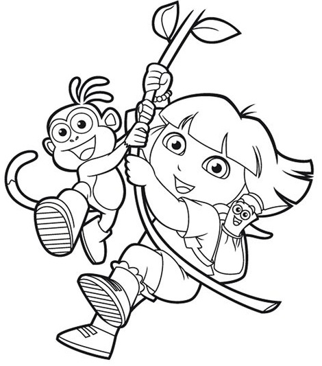 Dibujo de Dora la exploradora para colorear y pintar #13618