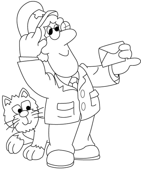 Dibujo de Pat el cartero para colorear y pintar #17960