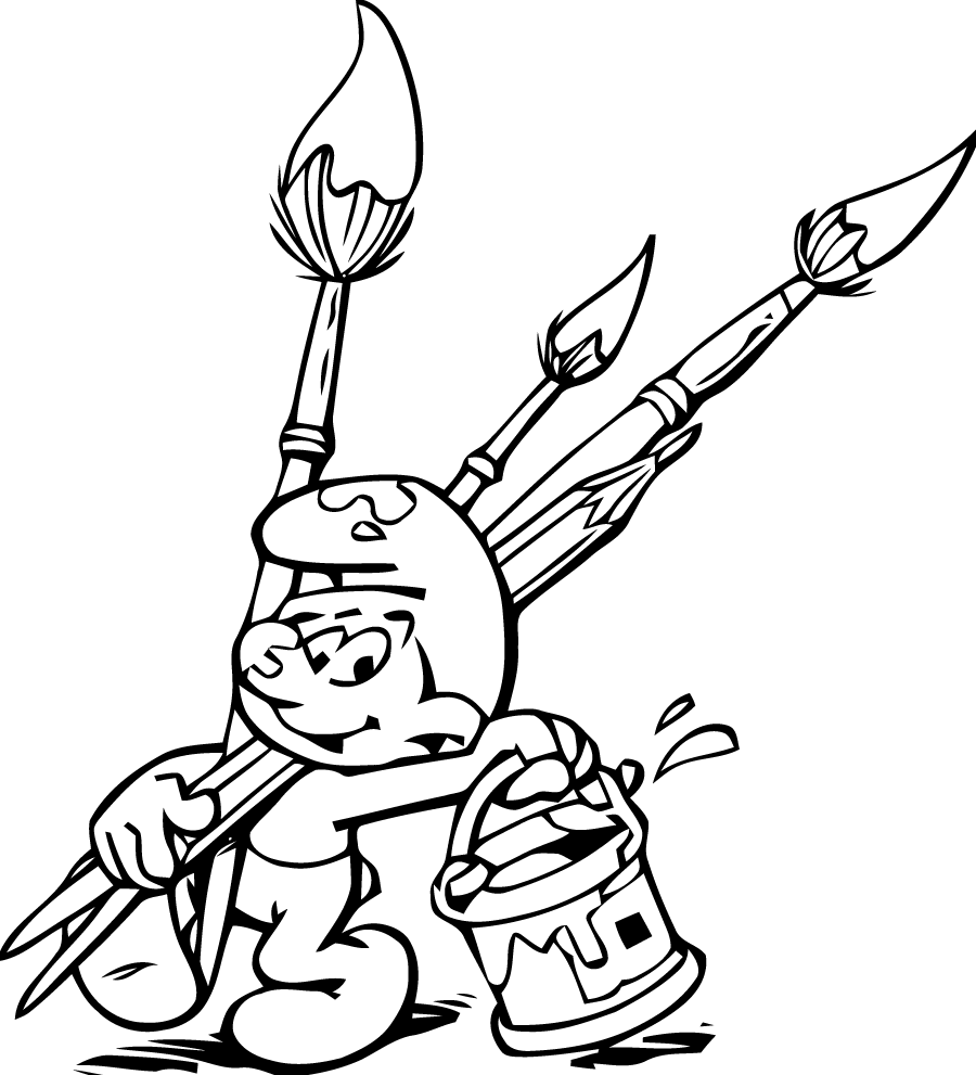 Dibujo de Los Pitufos para colorear y pintar #18719