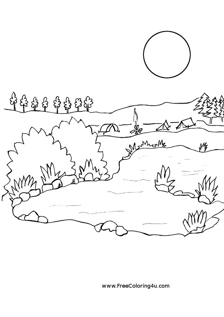Dibujo de Lago para colorear y pintar #27997