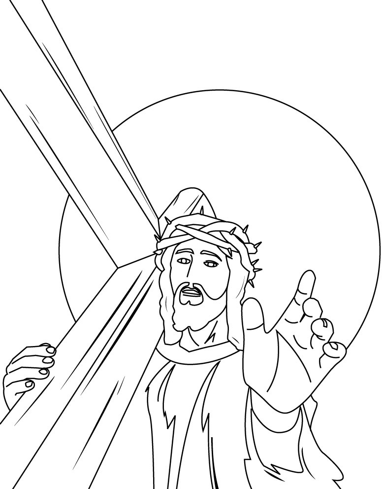 Dibujo de Jesús para colorear y pintar #42741