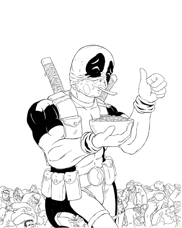 Dibujo de Deadpool para colorear y pintar #47038