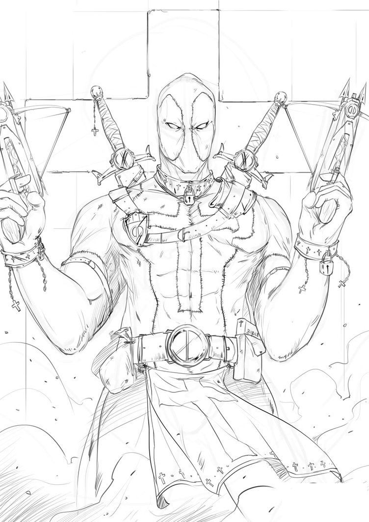 Dibujo de Deadpool para colorear y pintar #47042