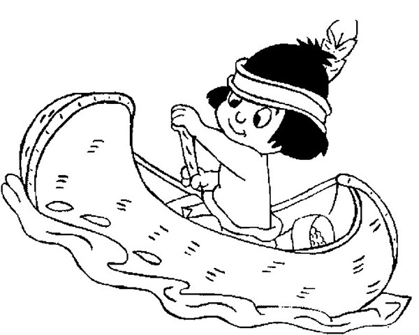 Dibujo de Canoa para colorear y pintar #51399