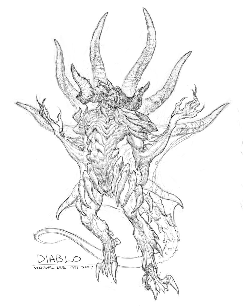 Dibujo de Diablo para colorear y pintar #52385