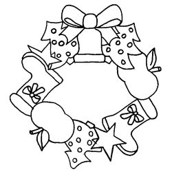 Dibujos de Corona de Navidad para colorear y pintar